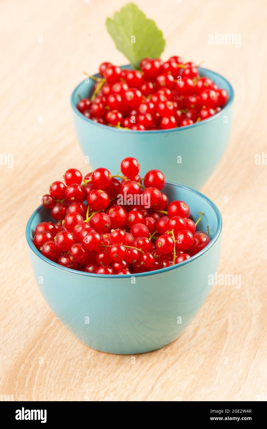 Red currants in a blue bowl, fresh fruits, berries Stock Photo - Alamy