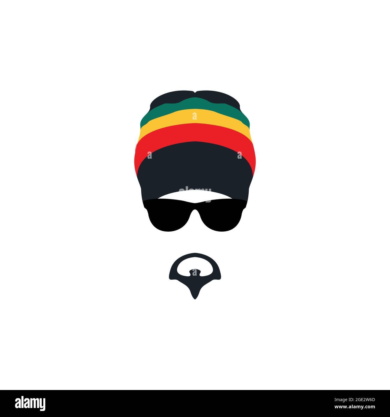 Man wearing rastafarian hat icon in flat style. Vector illustartion ...
