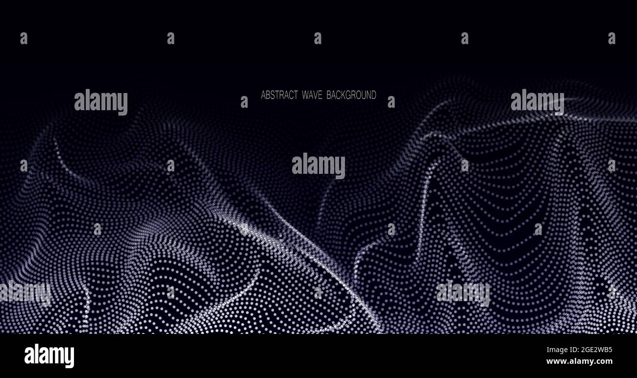 Abstract Wave Design Element Array of Glowing Dots Wave Shape Floating ...