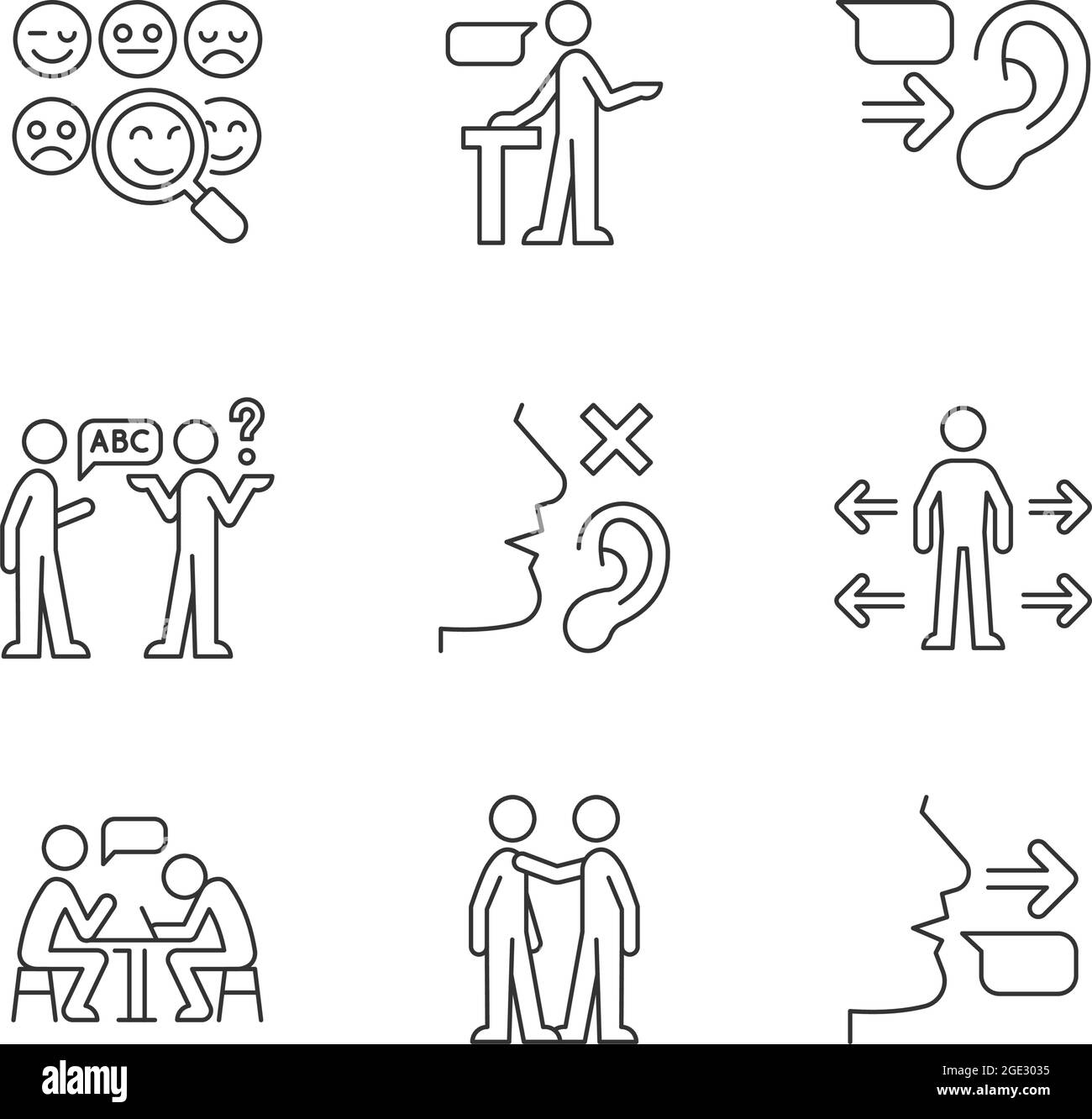 Effective Communication Linear Icons Set Stock Vector Image And Art Alamy