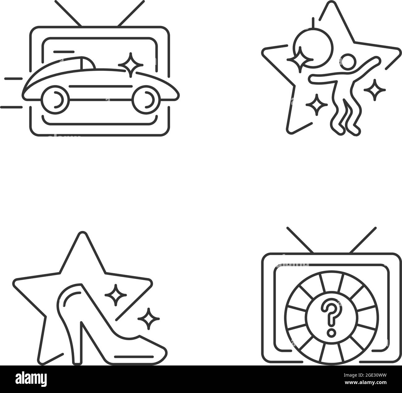 TV genres linear icons set Stock Vector Image & Art - Alamy