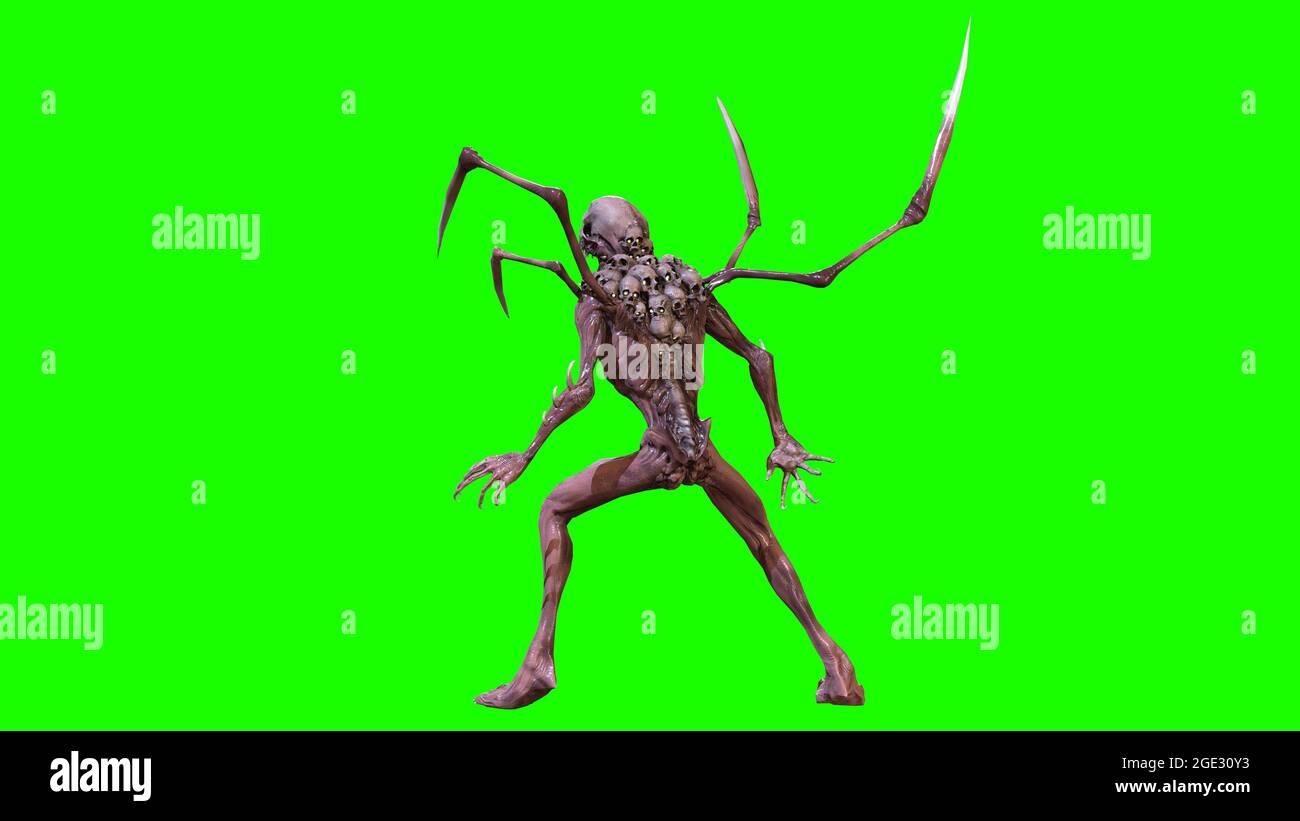 Mythical Demon monster on chromakey background 3d render Stock Photo ...