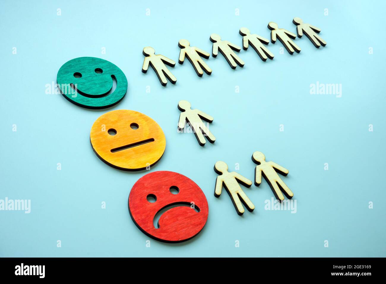 Customer satisfaction concept with smile faces and figures Stock Photo ...