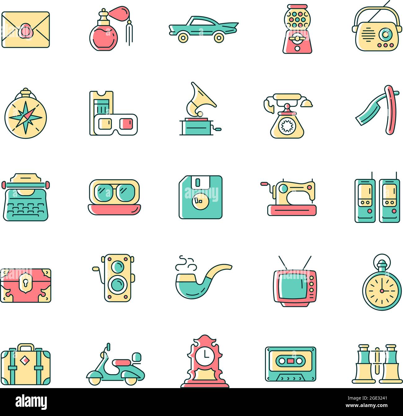 Vintage style RGB color icons set Stock Vector Image & Art - Alamy