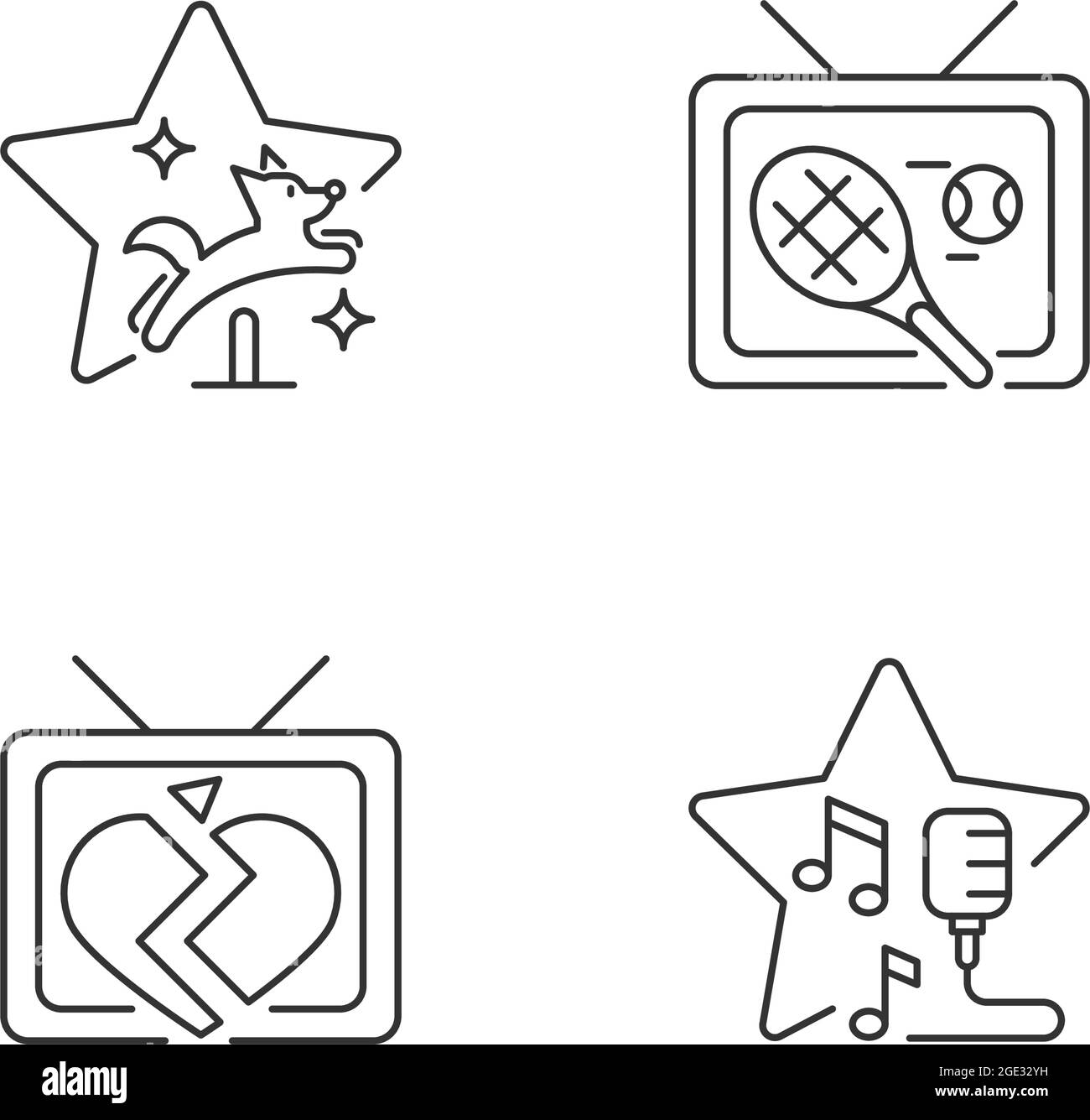 Television series genres linear icons set Stock Vector Image & Art - Alamy