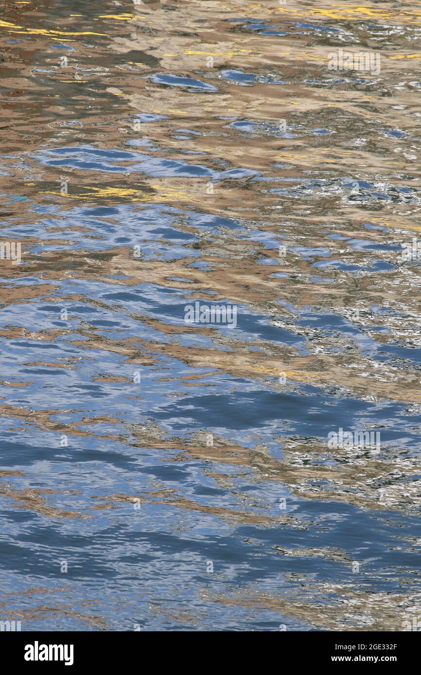 Patterns, textures and reflections in ripples of water Stock Photo - Alamy