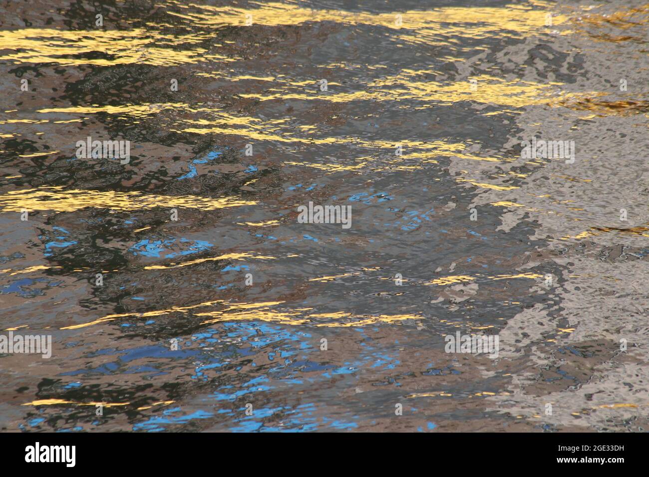 Patterns, textures and reflections in ripples of water Stock Photo - Alamy