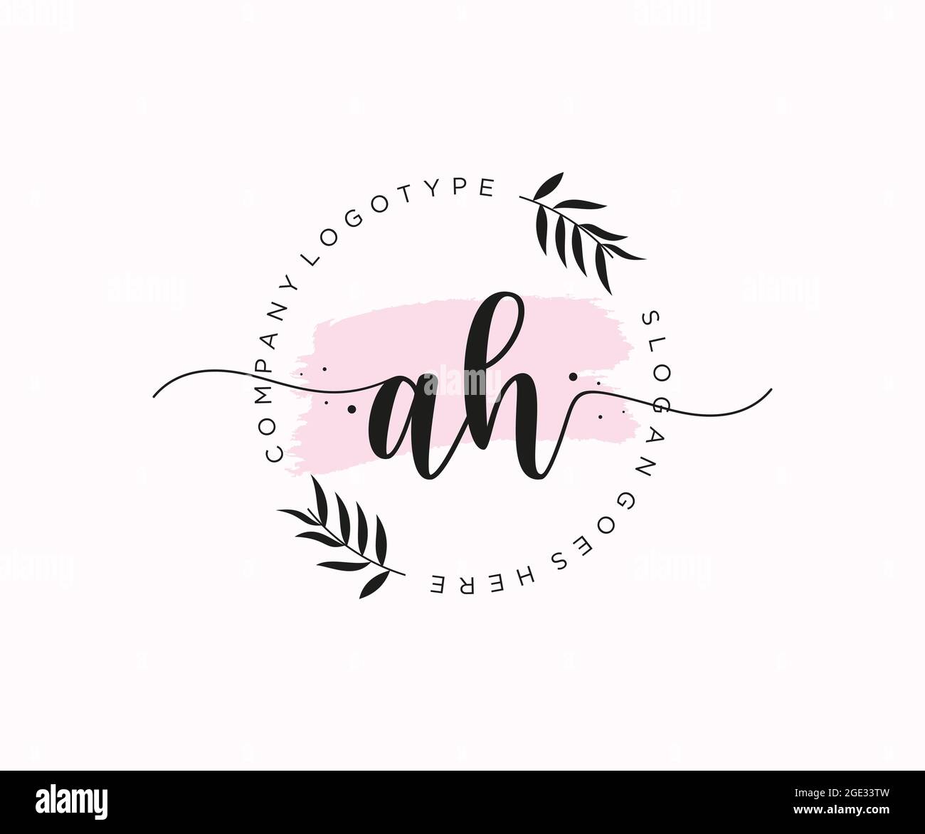 AH Feminine logo beauty monogram and elegant logo design, handwriting ...