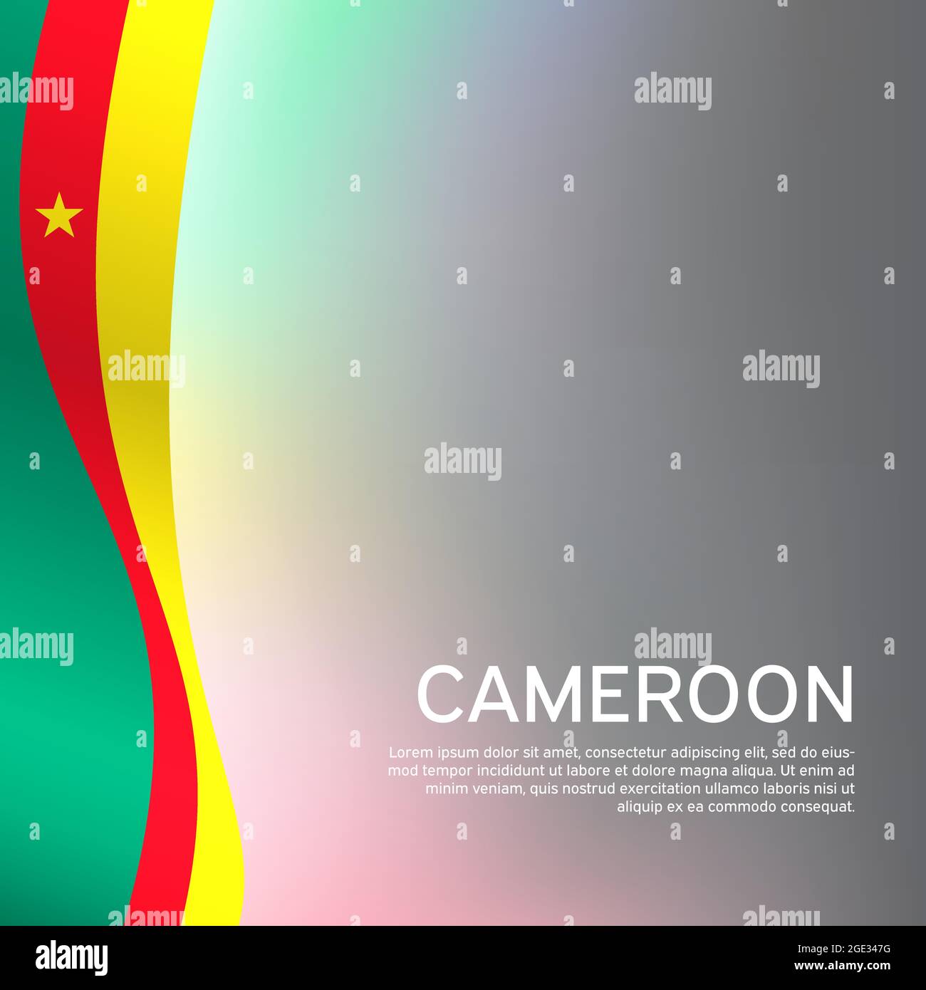 Abstract waving cameroon flag. Creative background for patriotic ...