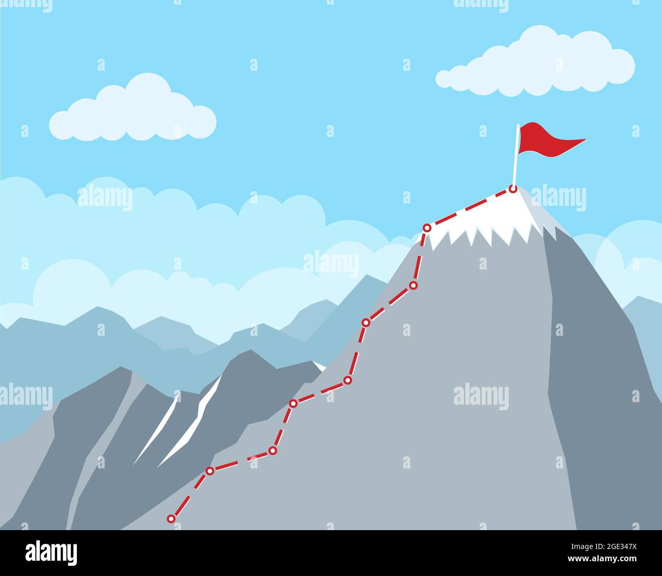 Mountain climbing route to the top Stock Vector Image & Art - Alamy