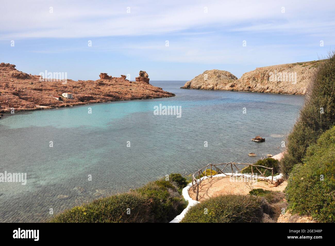 View over coastal landscape of Menorca, Spain Stock Photo - Alamy
