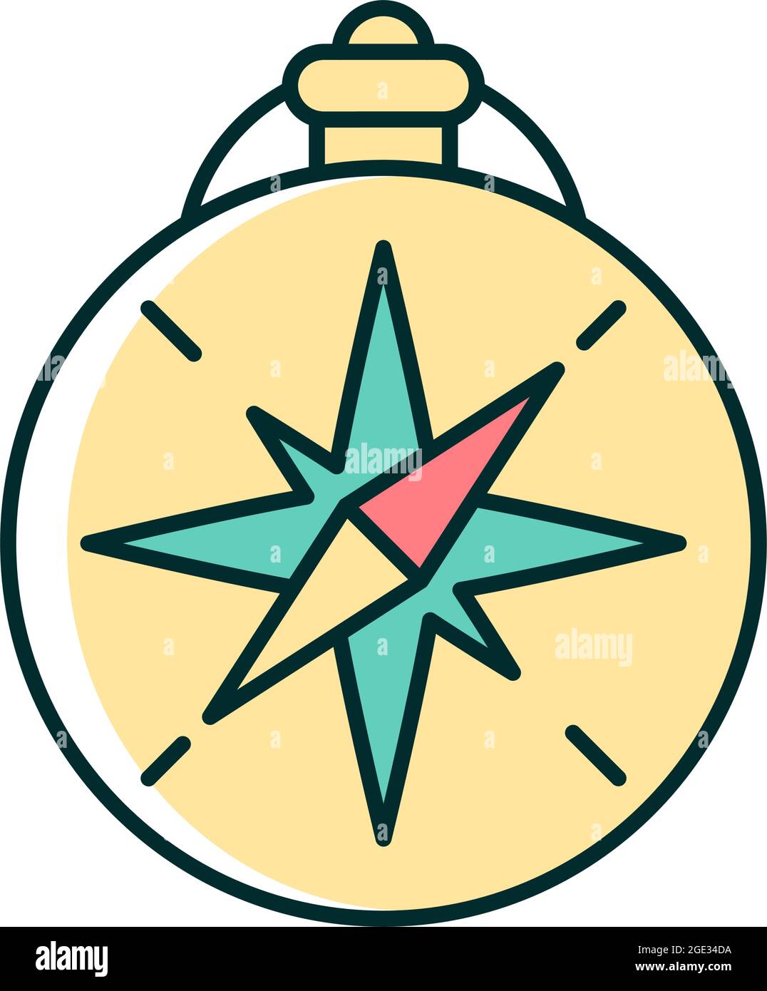 Vintage style compass RGB color icon Stock Vector Image & Art - Alamy