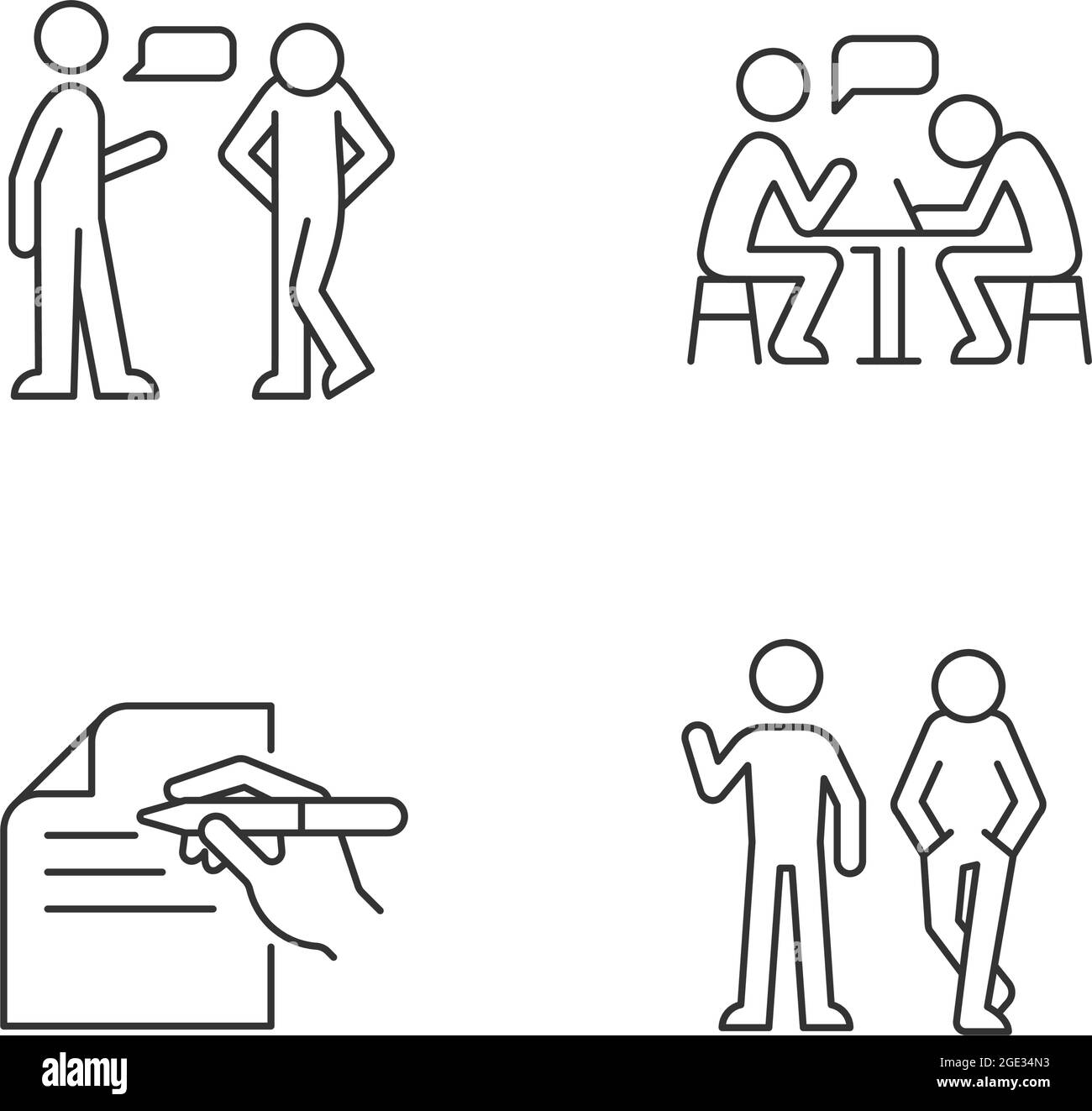 Understanding In Communication Linear Icons Set Stock Vector Image And Art Alamy