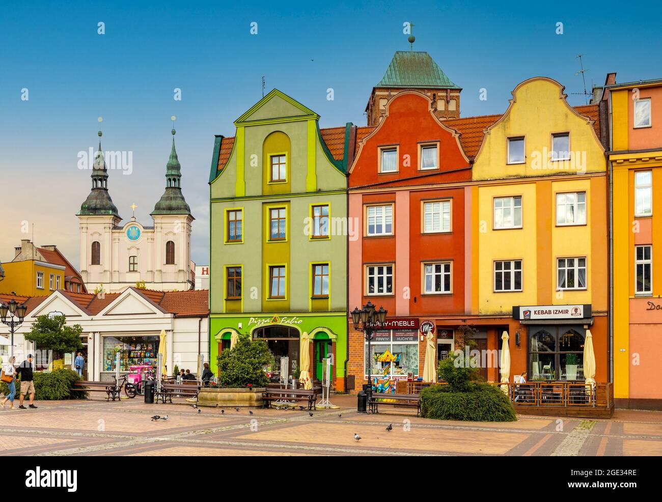 Chojnice, Poland - August 2, 2021: Panorama of old town quarter with ...
