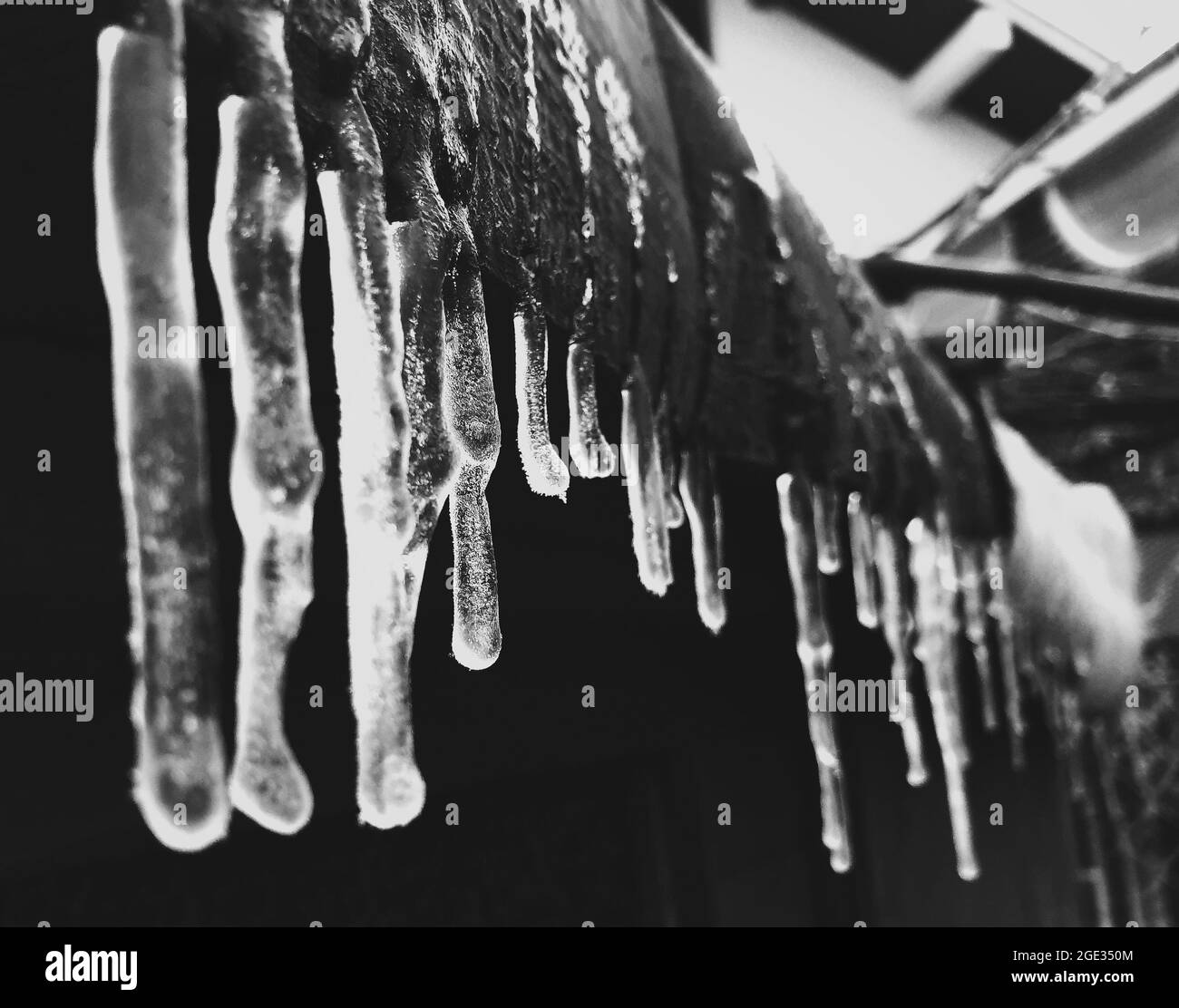Black and white shot of melting ice Stock Photo - Alamy