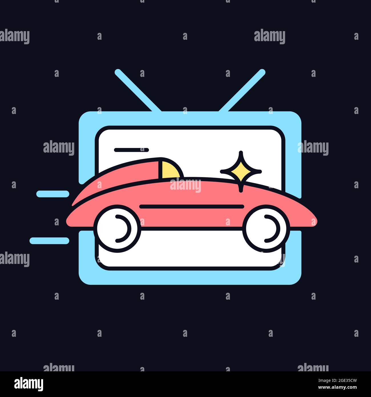 Car racing program RGB color icon for dark theme Stock Vector Image ...