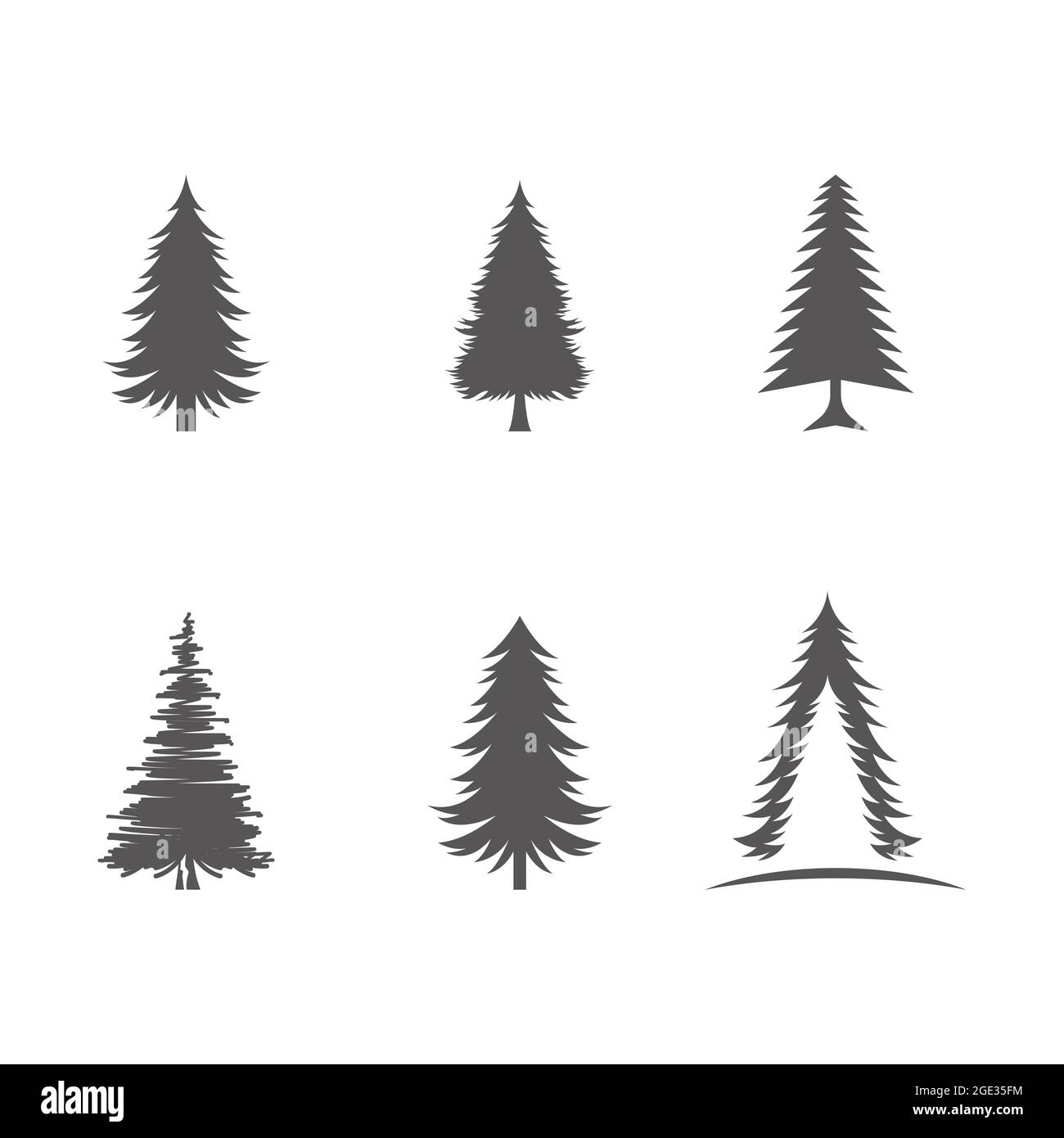 Cedar tree vector icon illustration design template Stock Vector Image ...