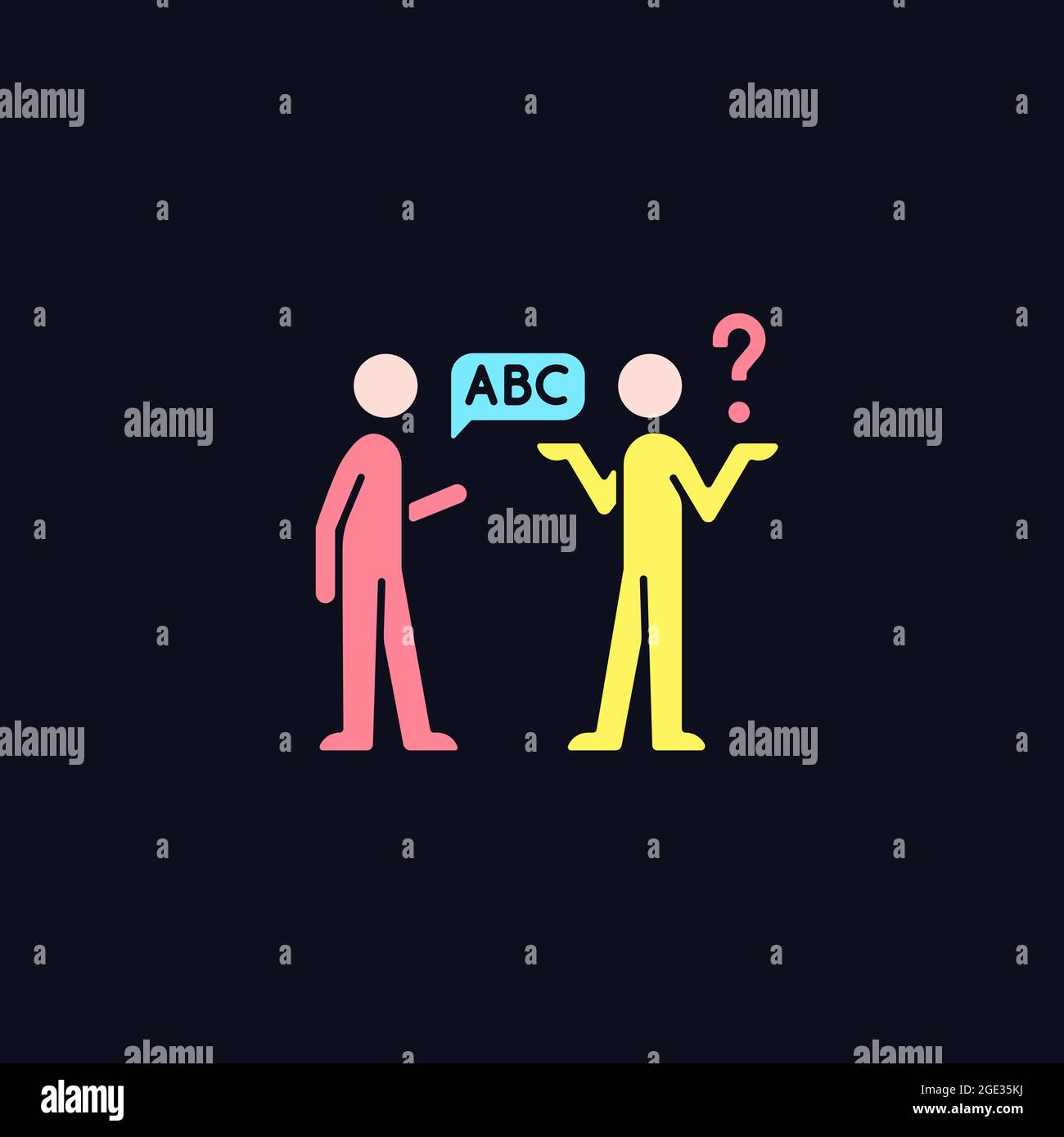 Language barriers RGB color icon for dark theme Stock Vector Image ...