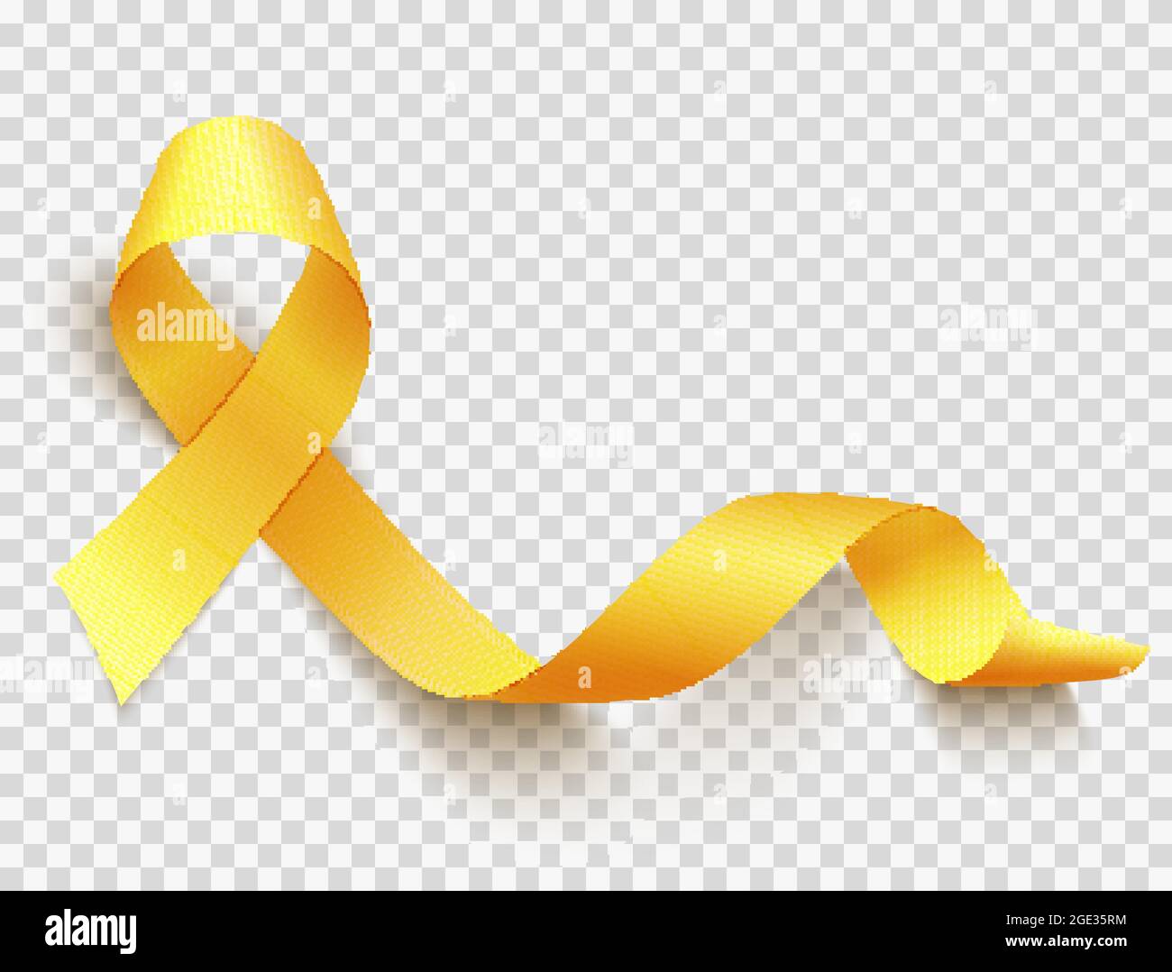 Realistic gold ribbon, childhood cancer awareness symbol, vector ...