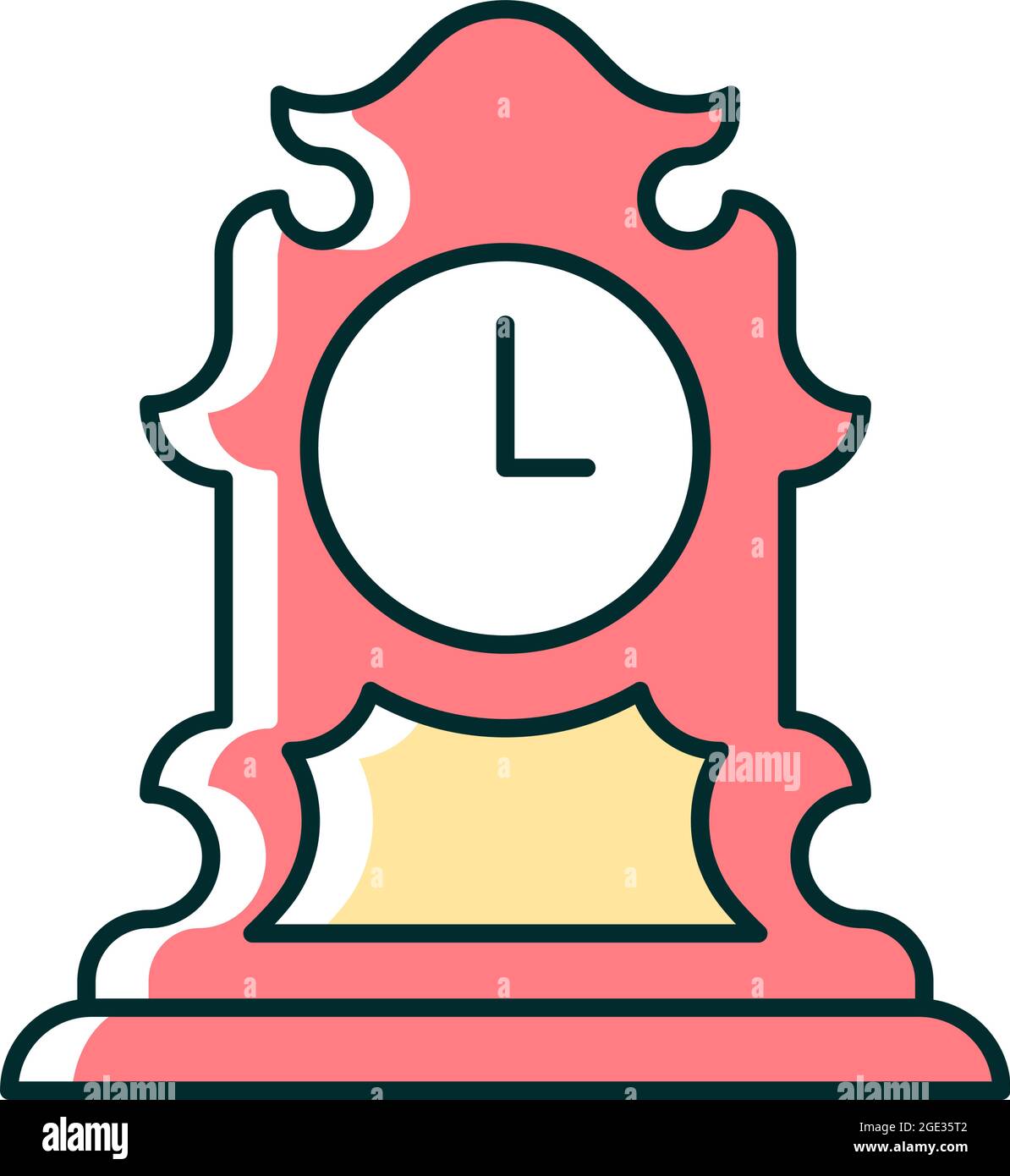 Vintage tabletop clock RGB color icon Stock Vector Image & Art - Alamy