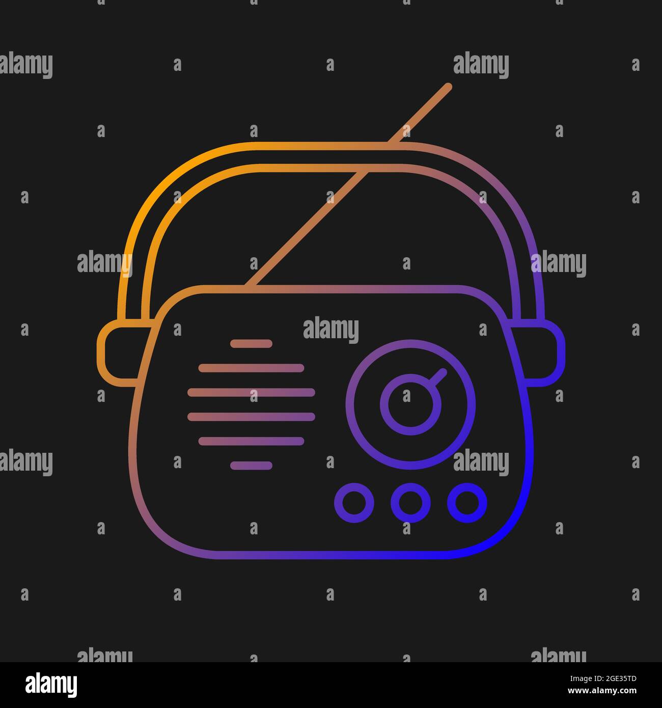 Antique radio gradient vector icon for dark theme Stock Vector Image ...