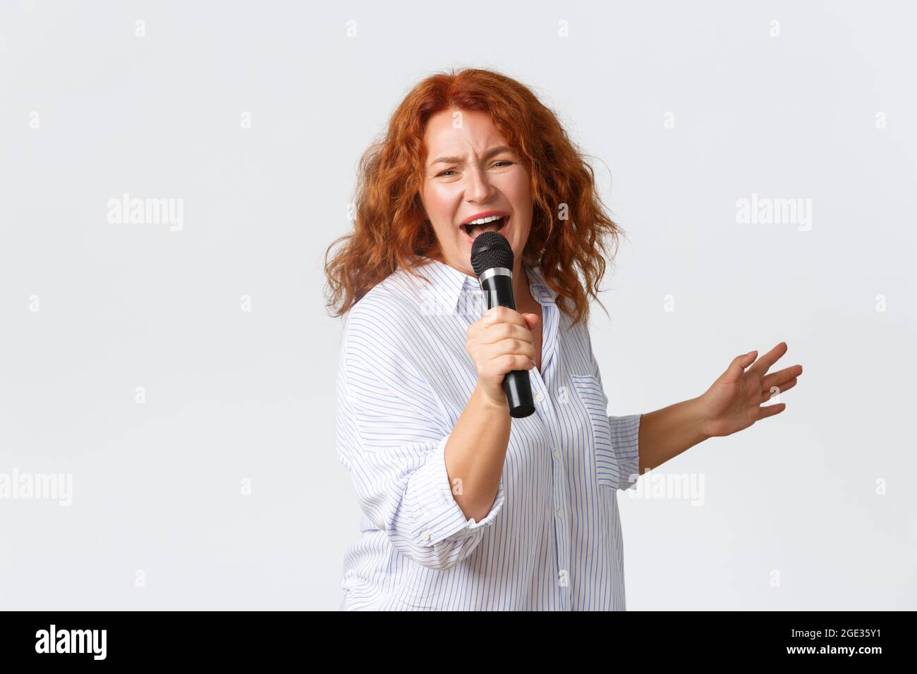 Emotions, lifestyle and leisure concept. Passionate and carefree ...