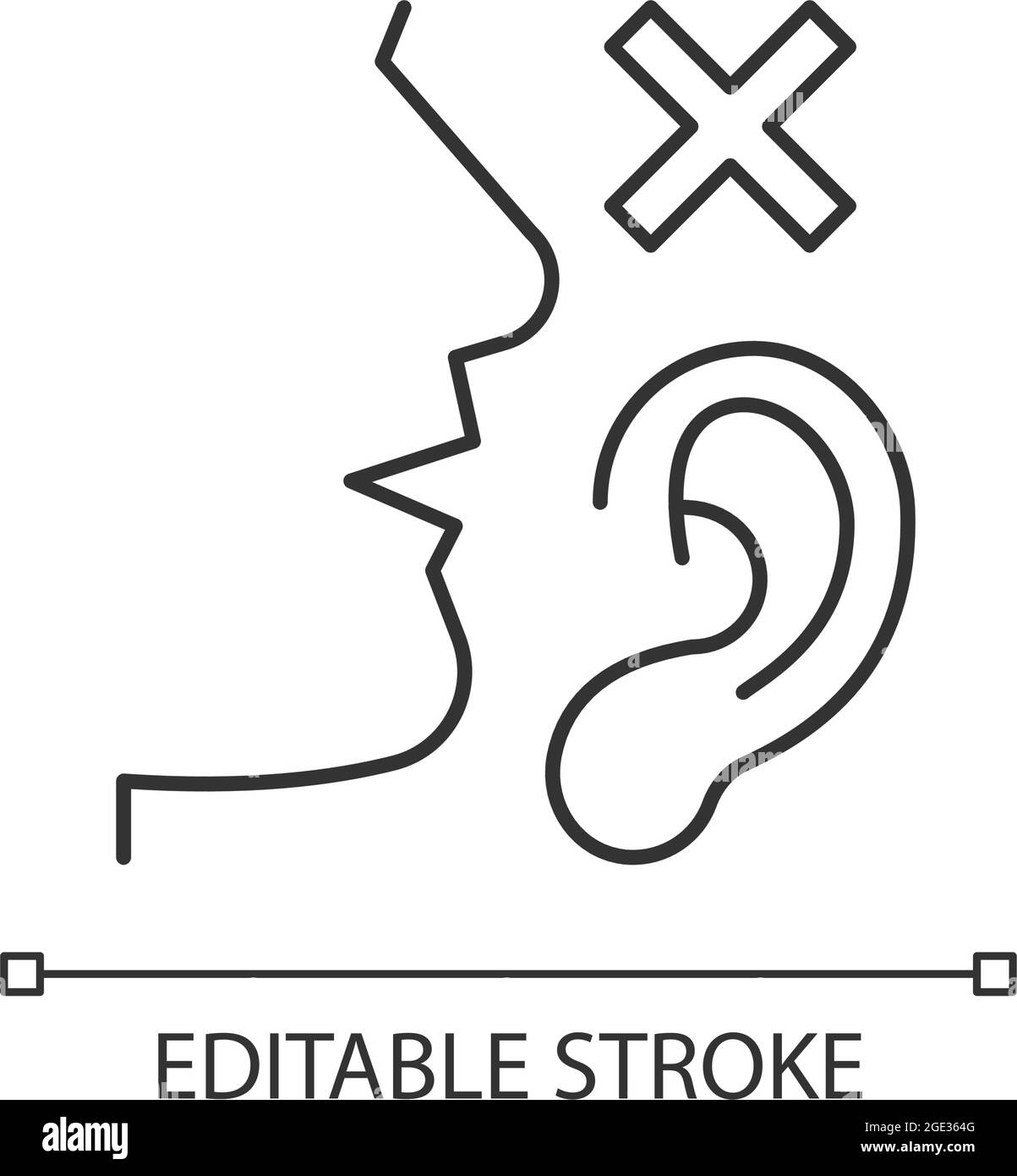 Language Disabilities Linear Icon Stock Vector Image Art Alamy