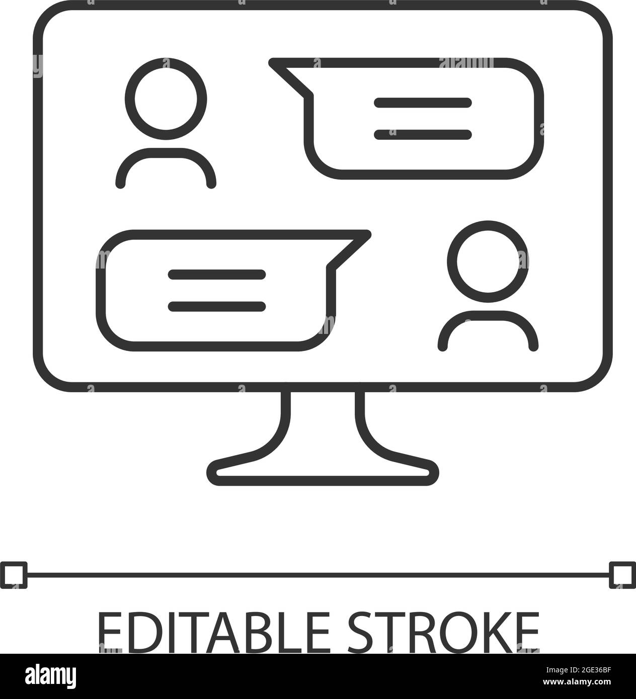 Digital communication channels linear icon Stock Vector Image & Art - Alamy