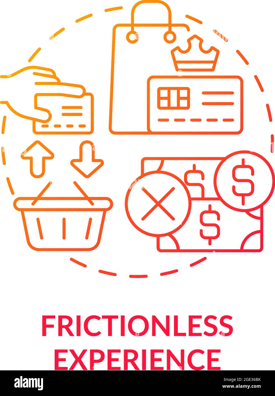 Frictionless experience red gradient concept icon Stock Vector Image ...