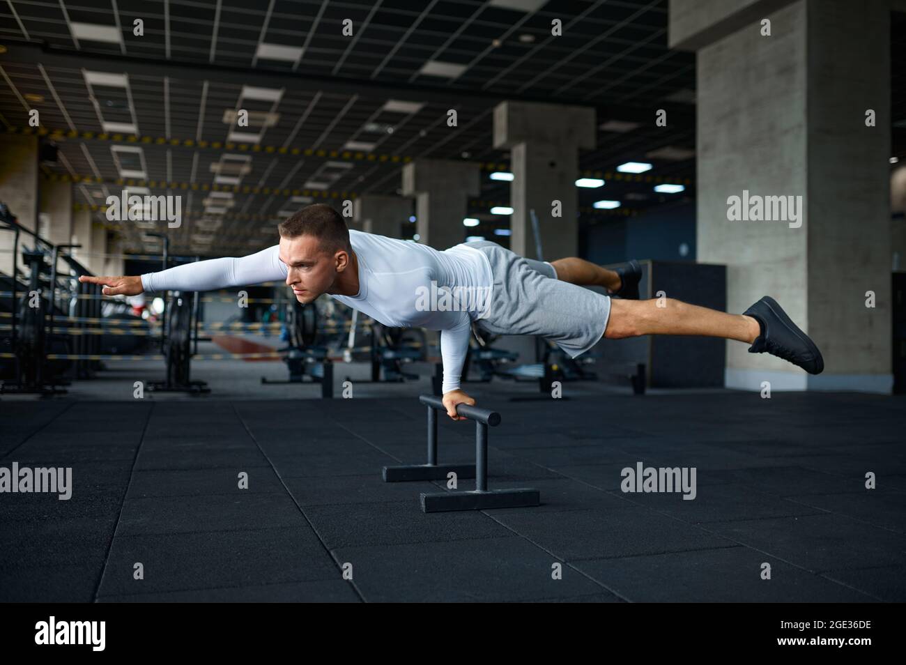 Handsome man abs gym exercise hi-res stock photography and images - Alamy