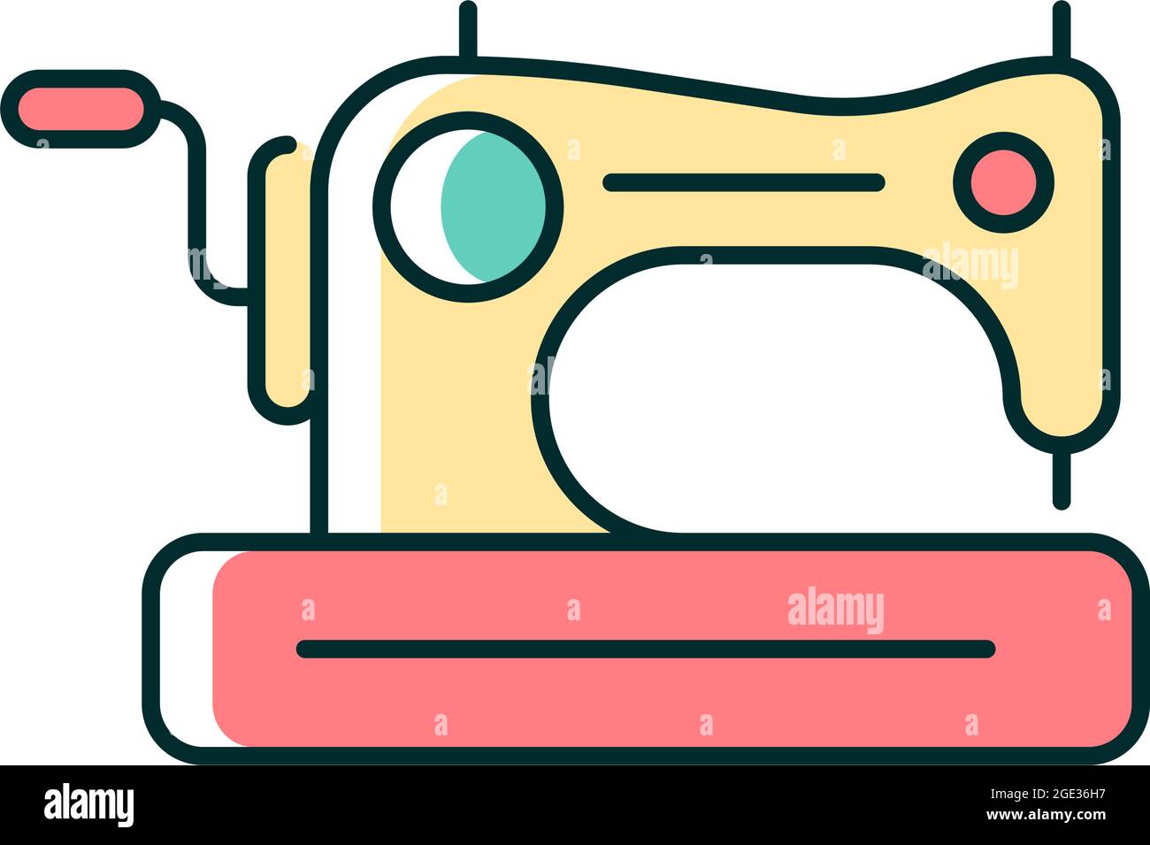 Antique sewing machine RGB color icon Stock Vector Image & Art - Alamy