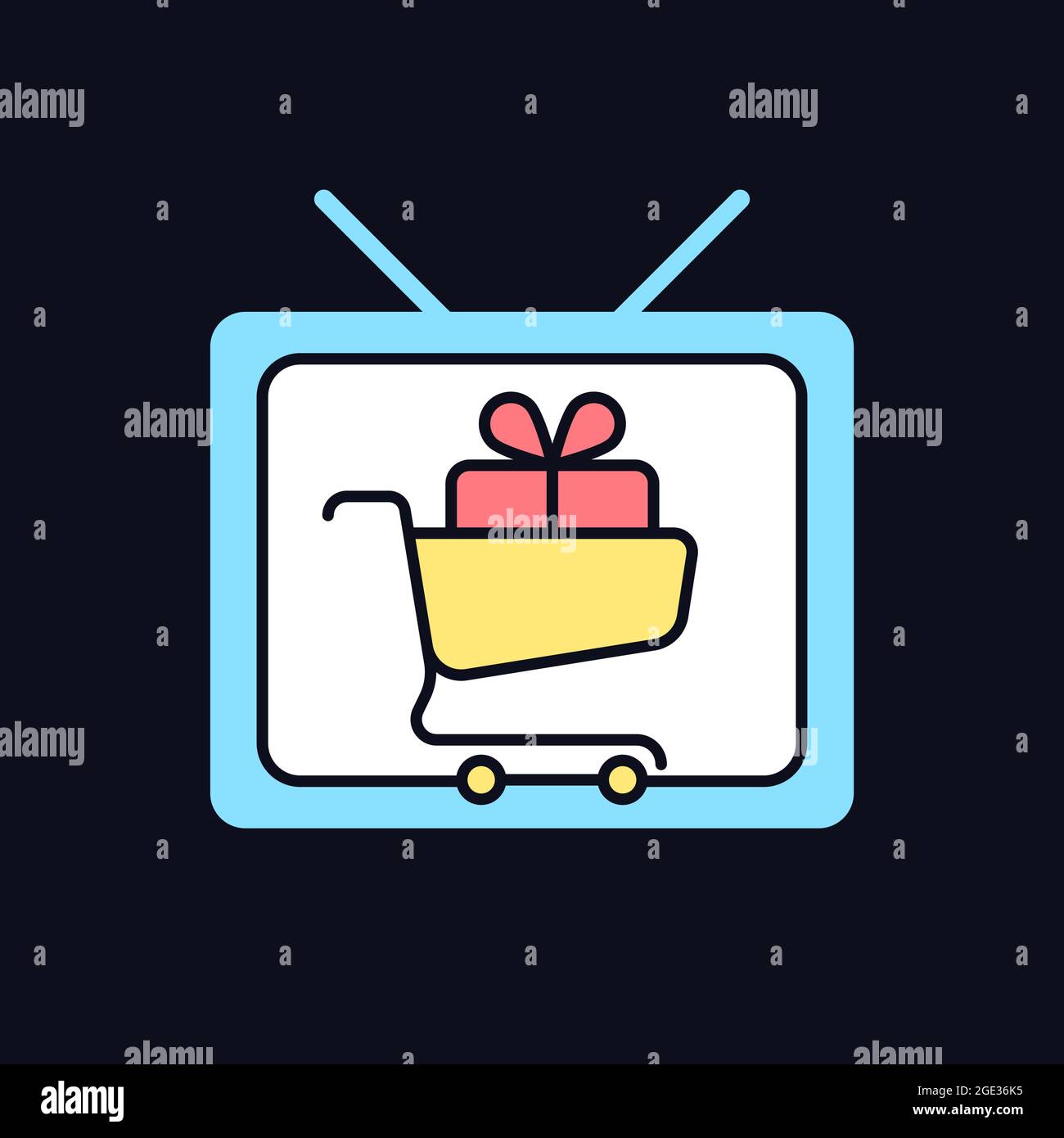 Shopping show RGB color icon for dark theme Stock Vector Image & Art ...