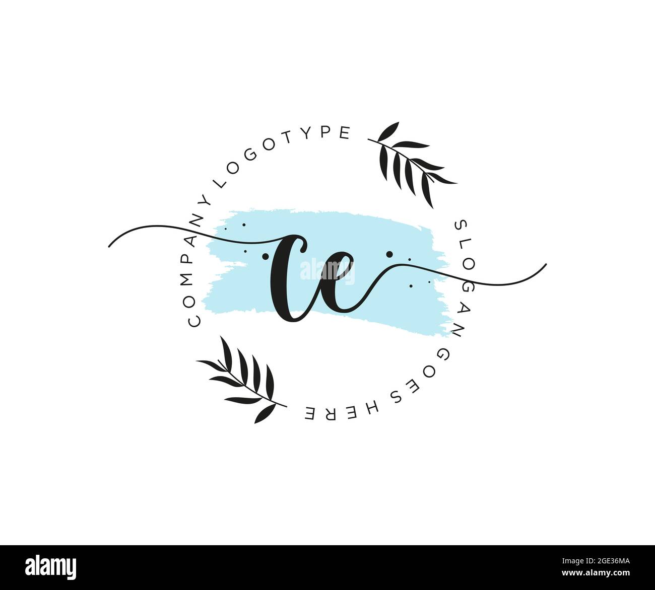 CE Feminine logo beauty monogram and elegant logo design, handwriting ...