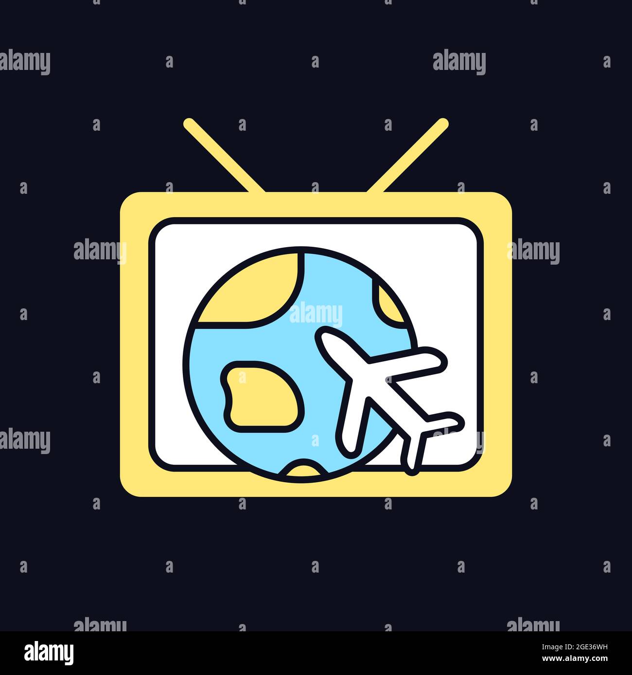 Travel and adventure show RGB color icon for dark theme Stock Vector ...