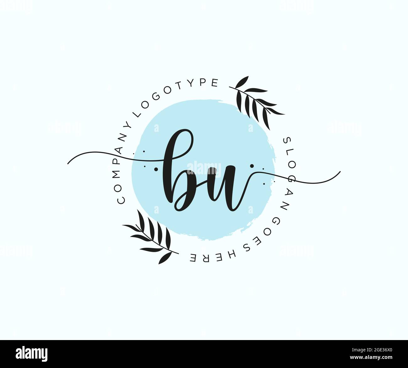BU Feminine logo beauty monogram and elegant logo design, handwriting ...