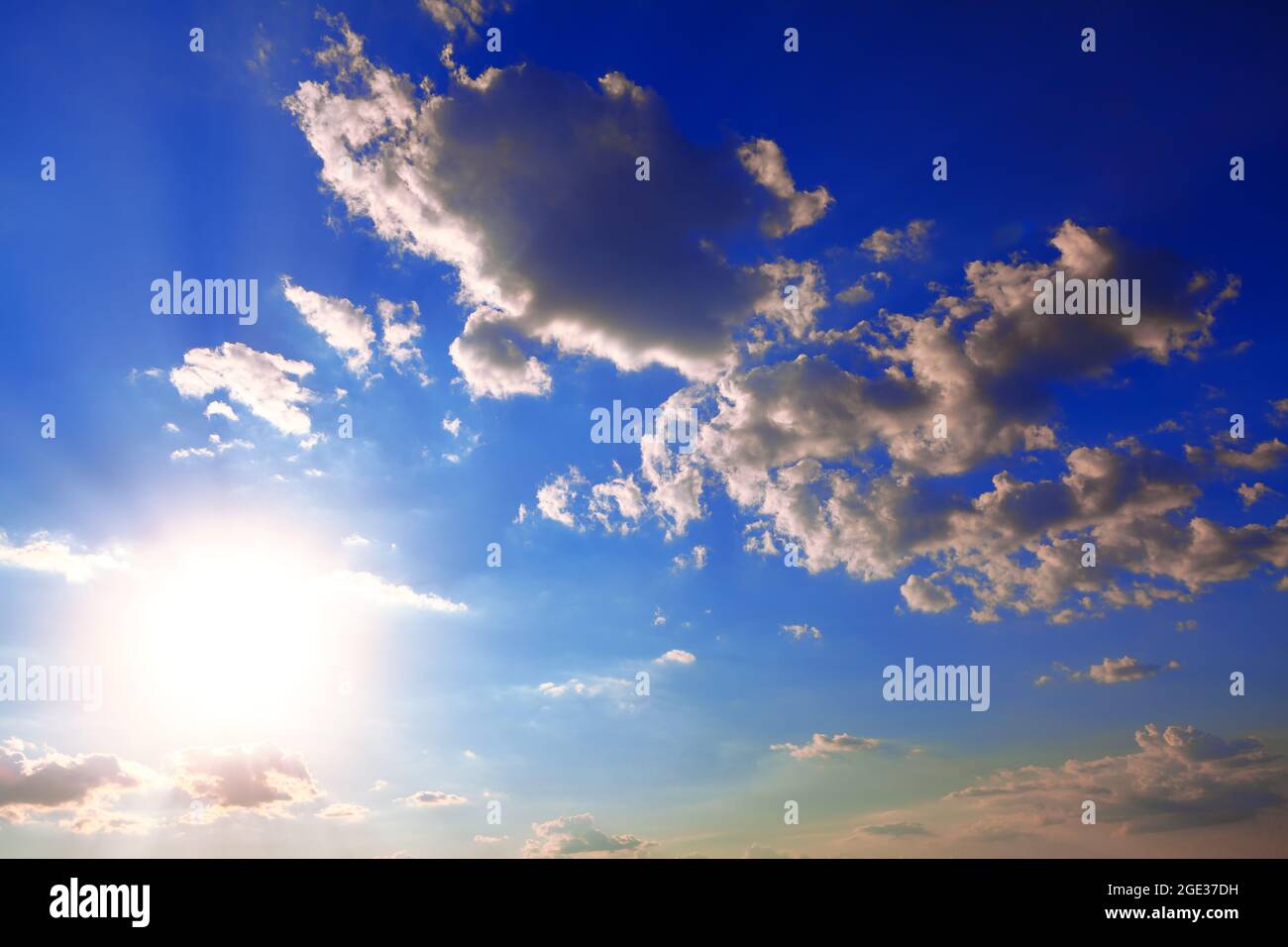 Sun and clouds on the sky . heaven sunshine Stock Photo - Alamy
