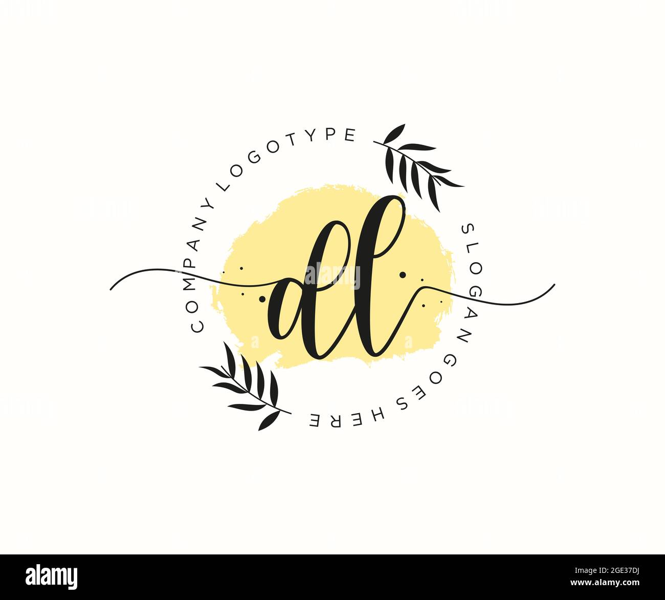 DL Feminine logo beauty monogram and elegant logo design, handwriting logo of initial signature ...