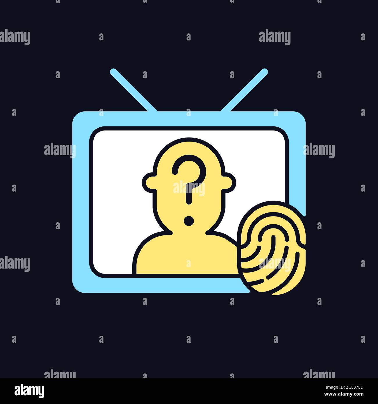 Online investigation show RGB color icon for dark theme Stock Vector ...