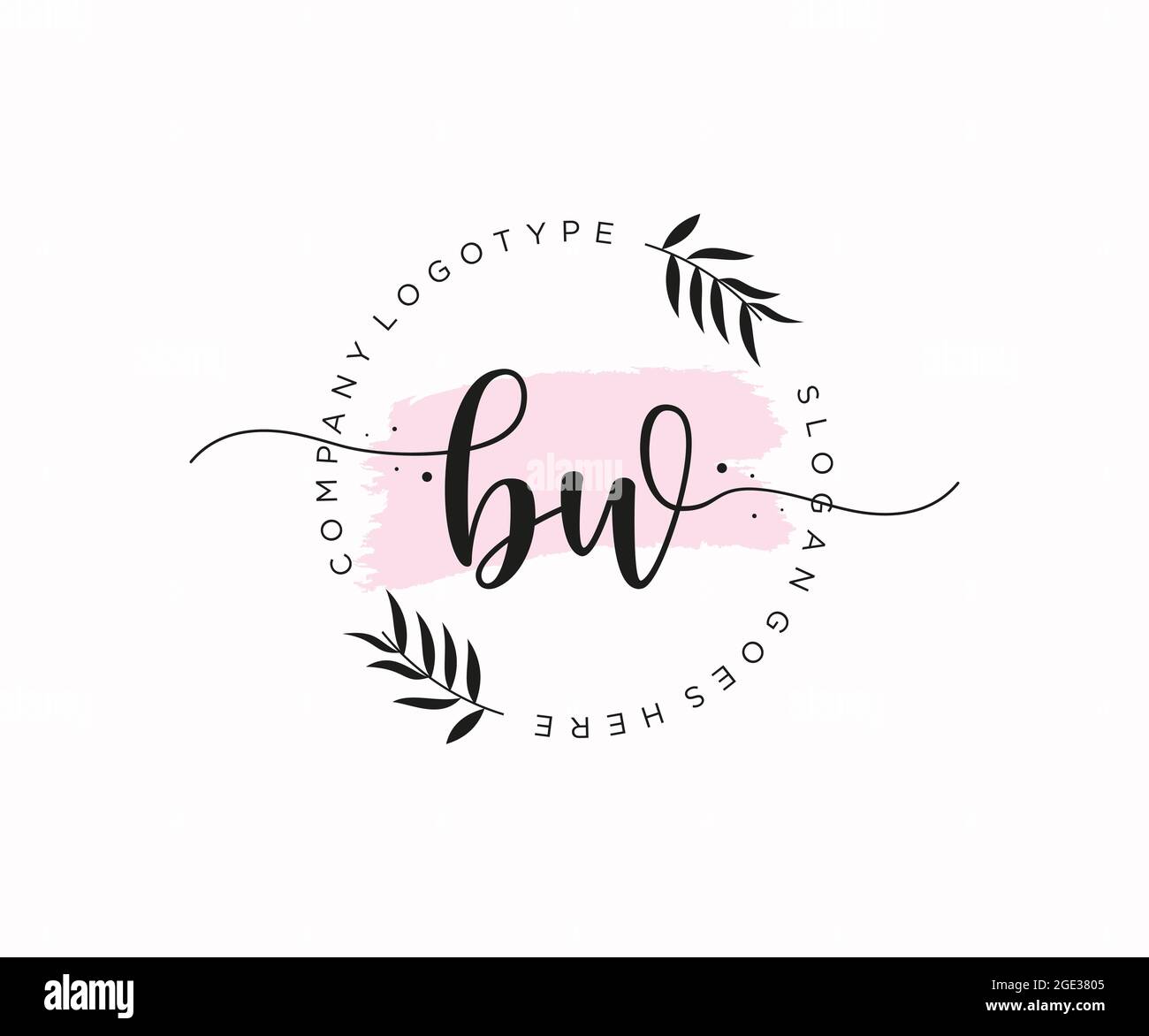 BW Feminine logo beauty monogram and elegant logo design, handwriting ...