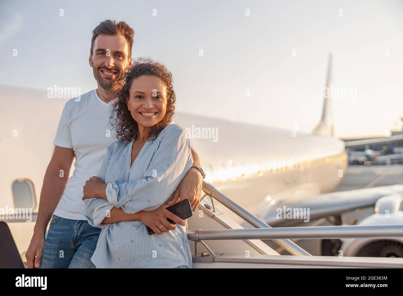 Couple airplane honeymoon hi-res stock photography and images - Alamy