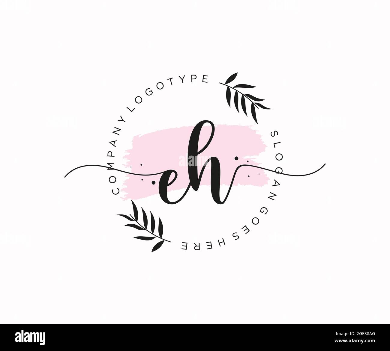 EH Feminine logo beauty monogram and elegant logo design, handwriting logo of initial signature ...