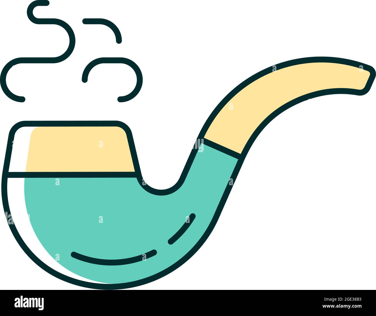 Vintage smoking pipe RGB color icon Stock Vector Image & Art - Alamy