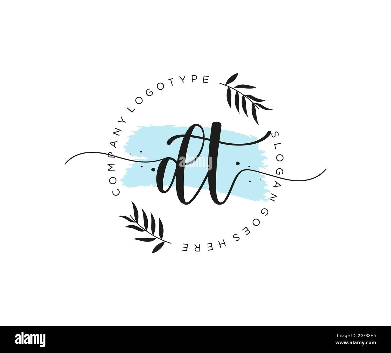 DT Feminine logo beauty monogram and elegant logo design, handwriting ...