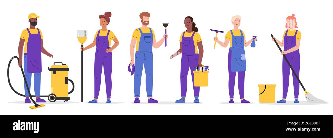 Cleaning service,people in uniform Stock Vector Image & Art - Alamy