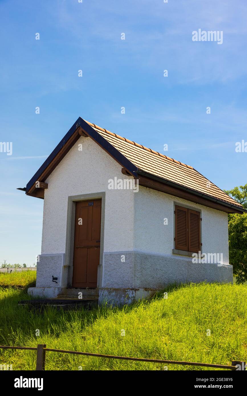 Small and beautiful cottage in a farm Switzerland Stock Photo - Alamy