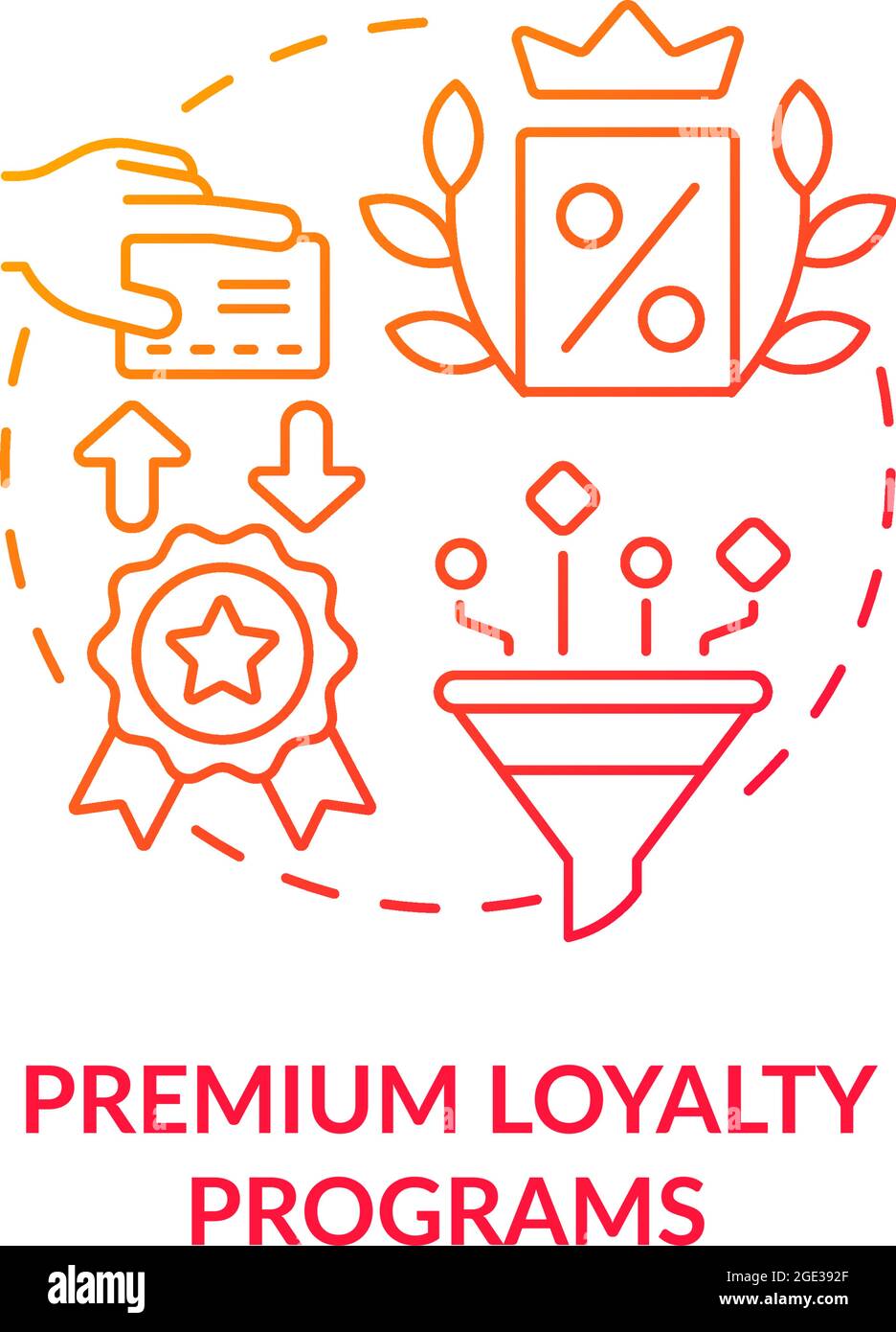 Premium loyalty programs red gradient concept icon Stock Vector Image ...
