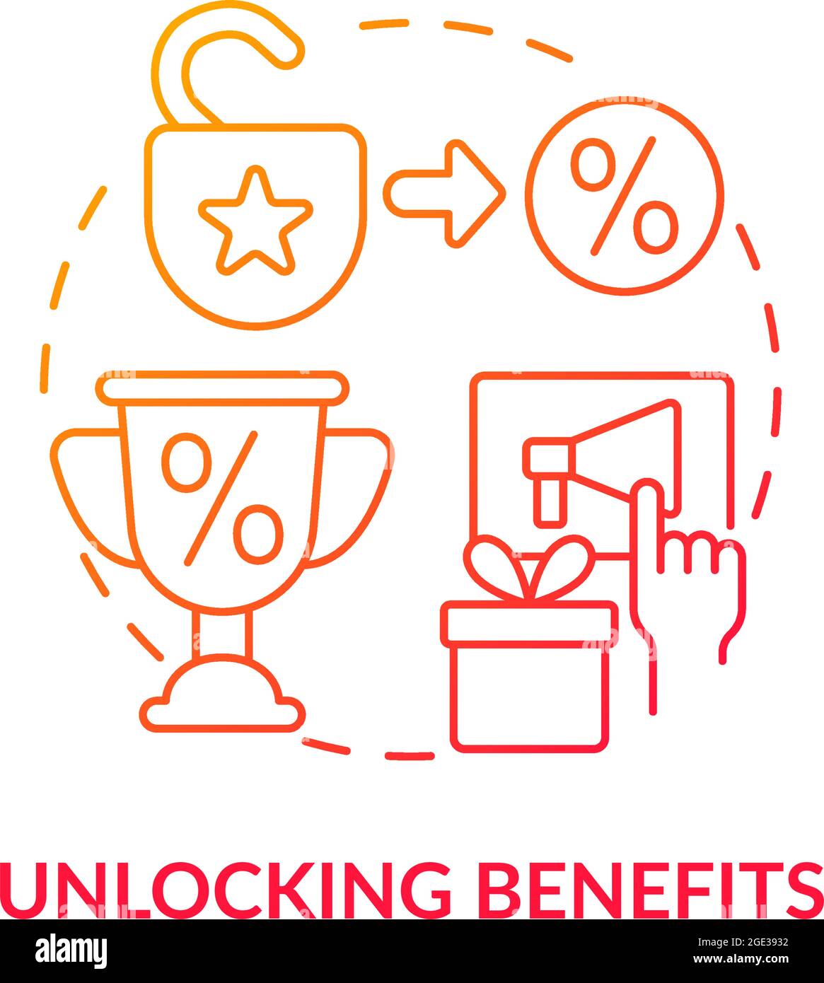Unlocking benefits red gradient concept icon Stock Vector Image & Art ...