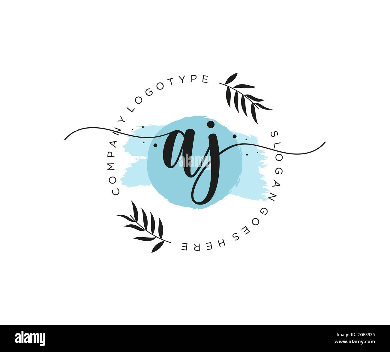 AJ Feminine logo beauty monogram and elegant logo design, handwriting ...