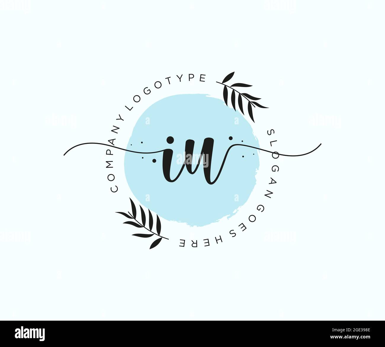 IU Feminine logo beauty monogram and elegant logo design, handwriting ...