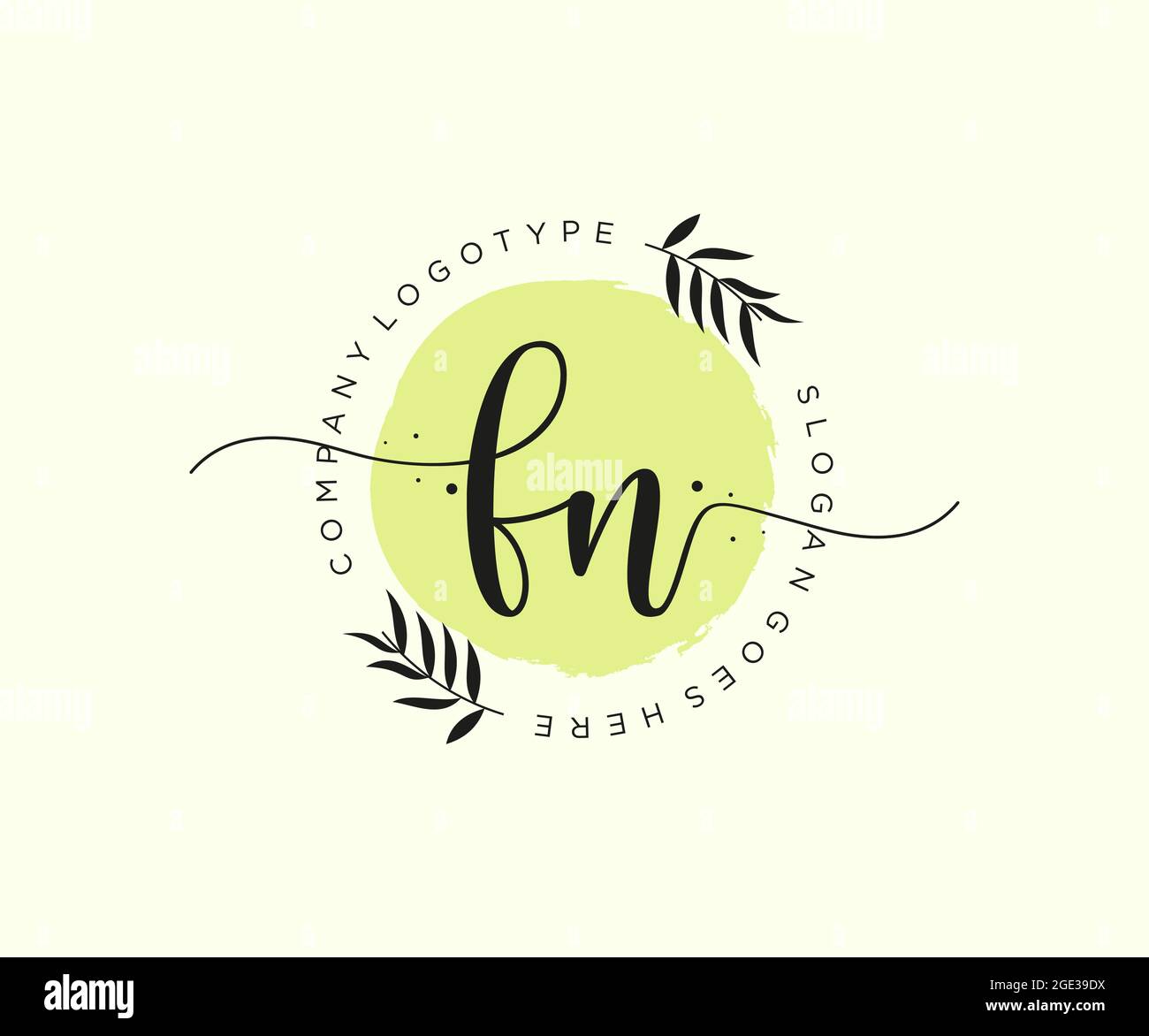 FN Feminine logo beauty monogram and elegant logo design, handwriting ...